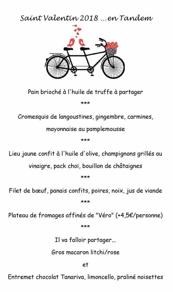 Menu at Le Tandem restaurant, Vannes