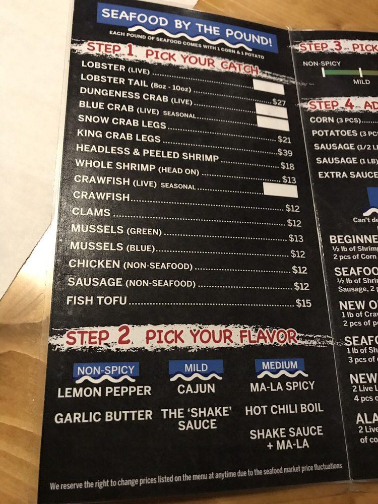 Menu at Seafood Shake pub & bar, Cleveland Heights