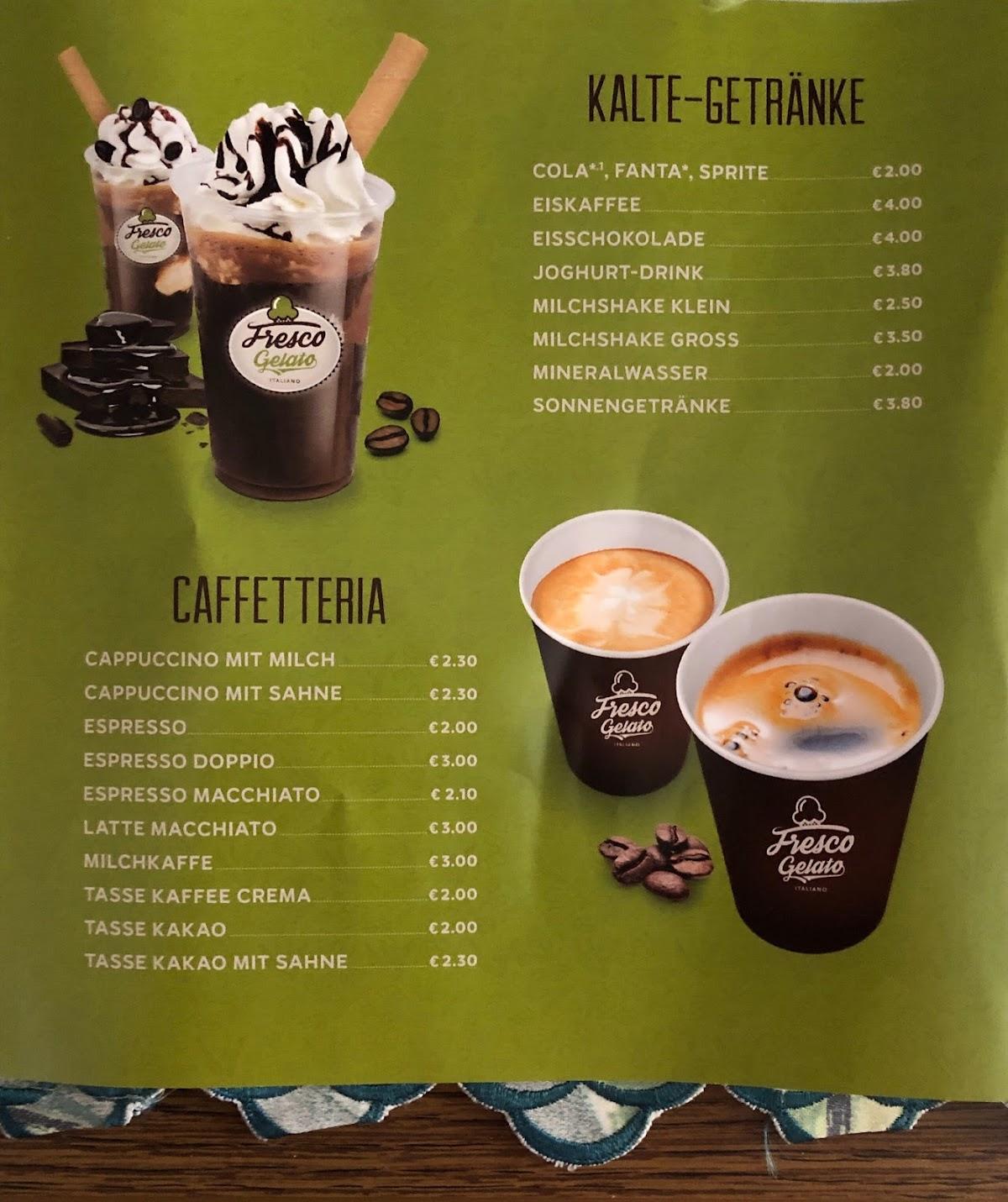 Speisekarte von Fresco Gelato, Halle (Saale)