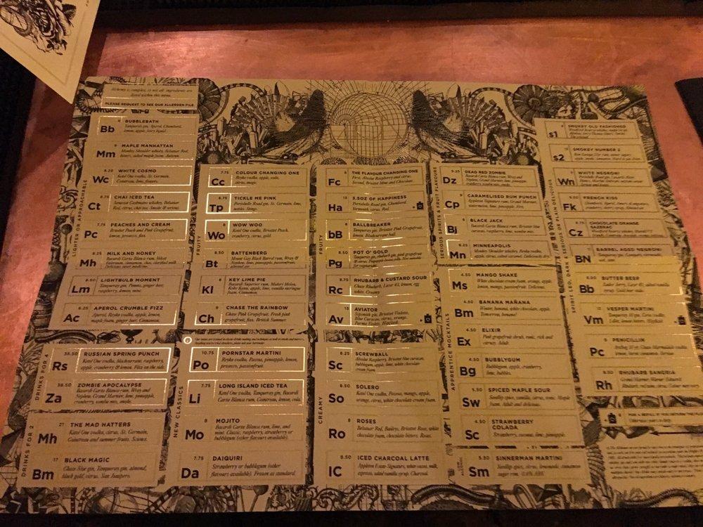 Menu at The Alchemist New York Street pub & bar, Manchester, 1 New York St