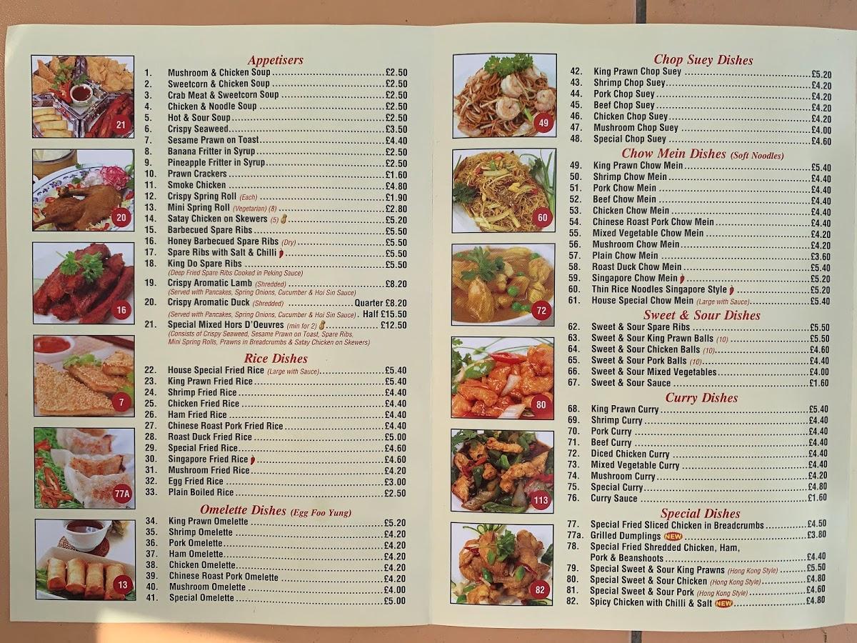 Menu at Yeung's Chinese Takeaway restaurant, Faversham