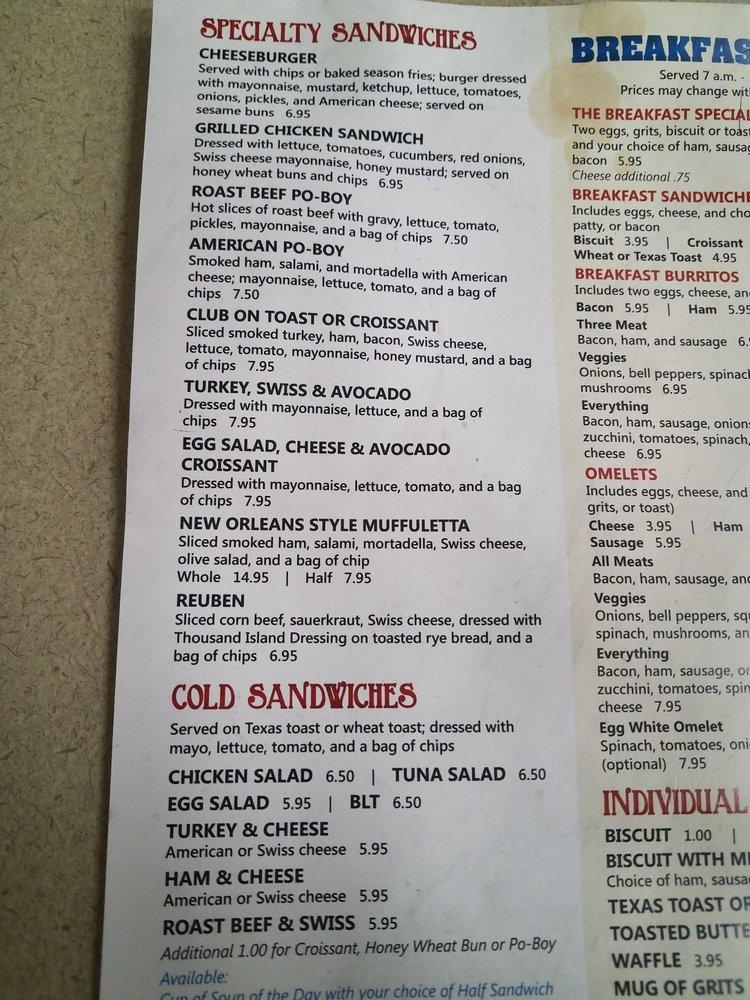 Menu at A&J’s Coffee Bean Café cafe, Baton Rouge, Bluebonnet Blvd #1300