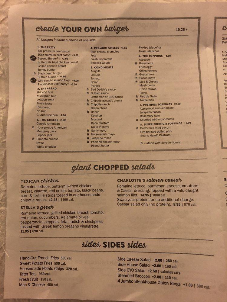 Menu at Bad Daddys Burger Bar, Columbia
