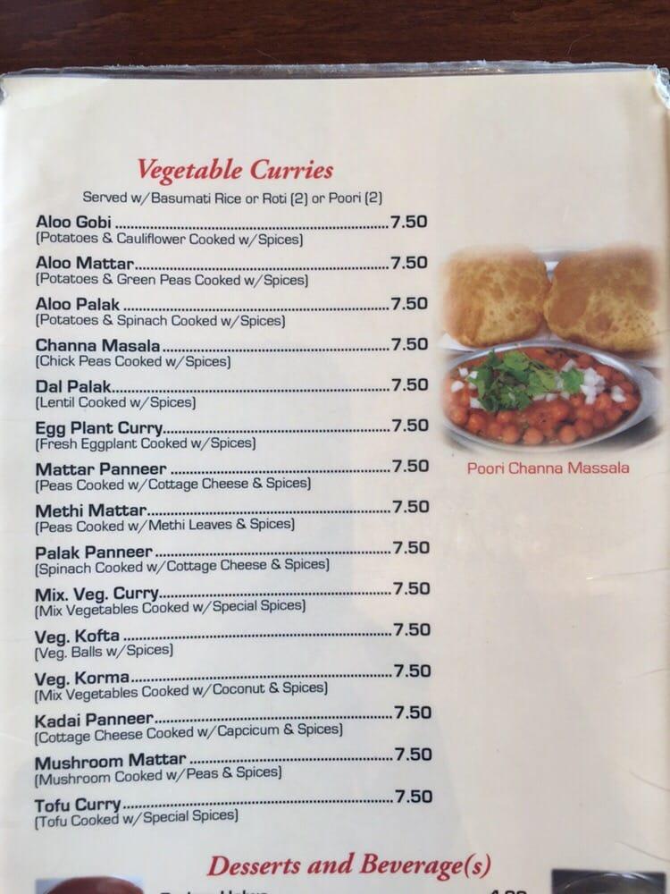Menu at House of Dosas restaurant, Hicksville