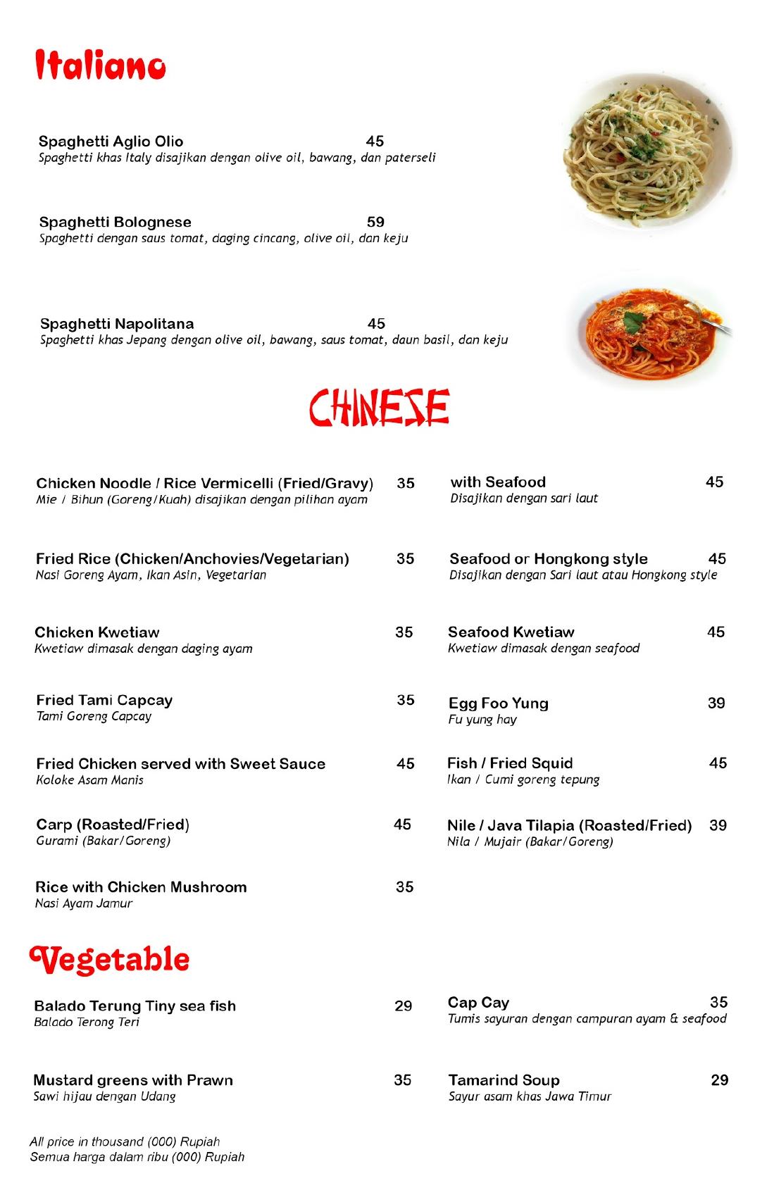 Menu at Orchid Restaurant, Ketapanrame
