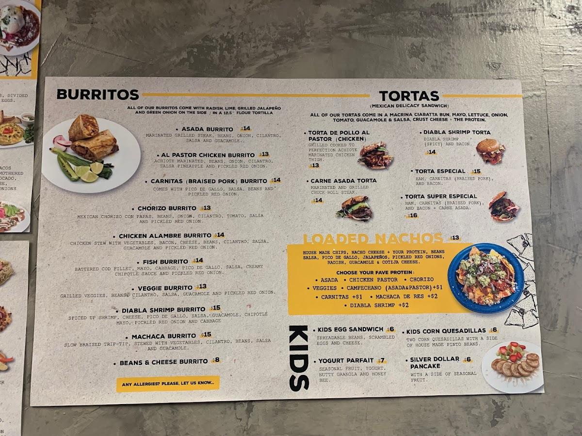 Menu at Sazon Kitchen restaurant, Seattle