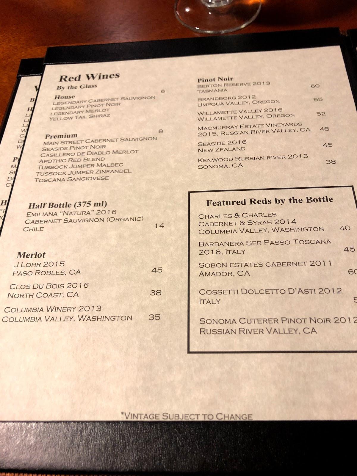 Menu at The Gardens Restaurant, State College