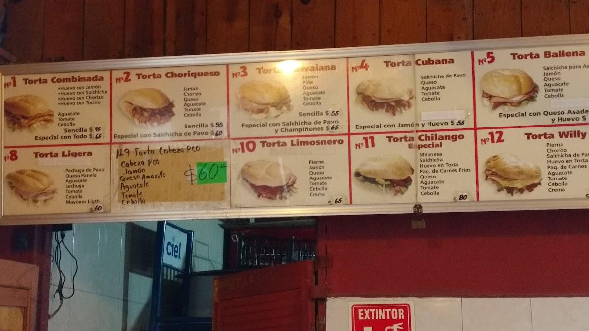 Menu at Tortas Willy restaurant, Santa Catarina, Carr. Monterrey ...
