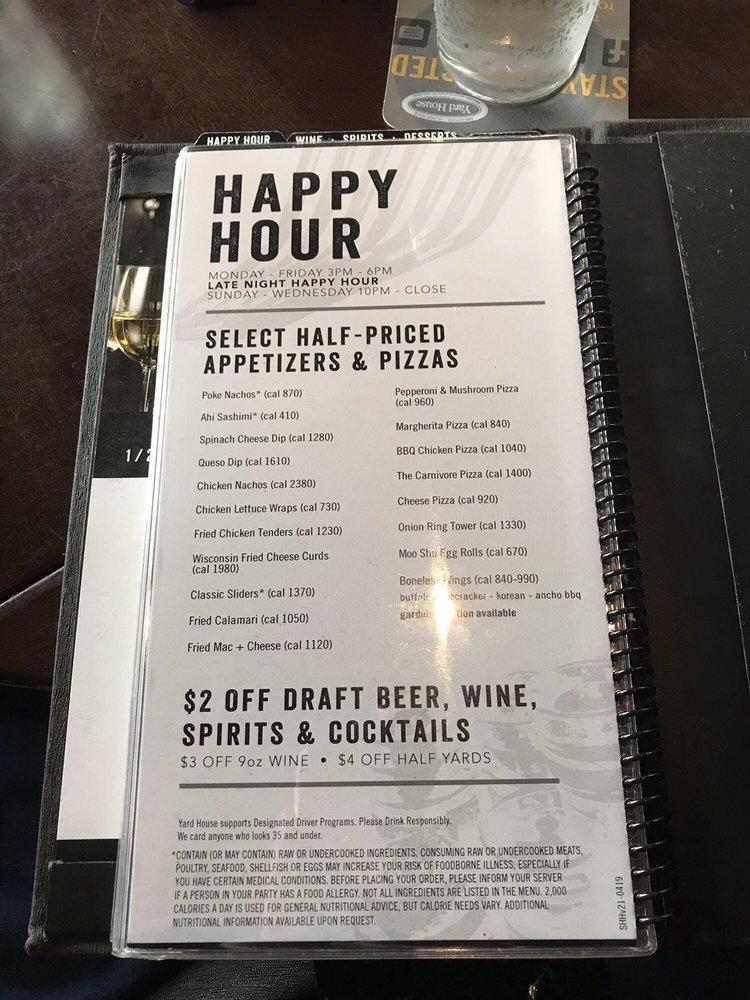 Menu at Yard House pub & bar, Orlando