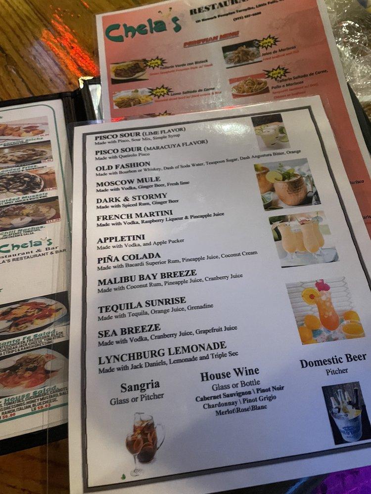 Menu at Chela's Restaurant & Bar, Little Falls
