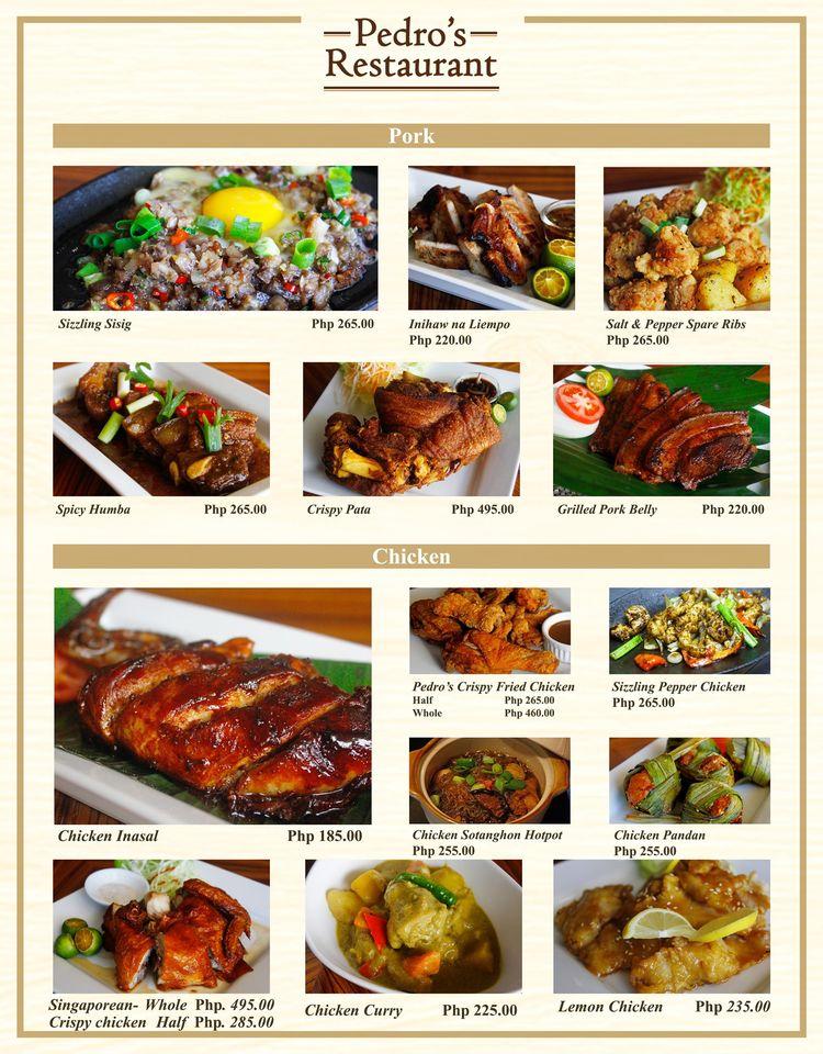 Menu at Citi Park Hotel, Cebu City