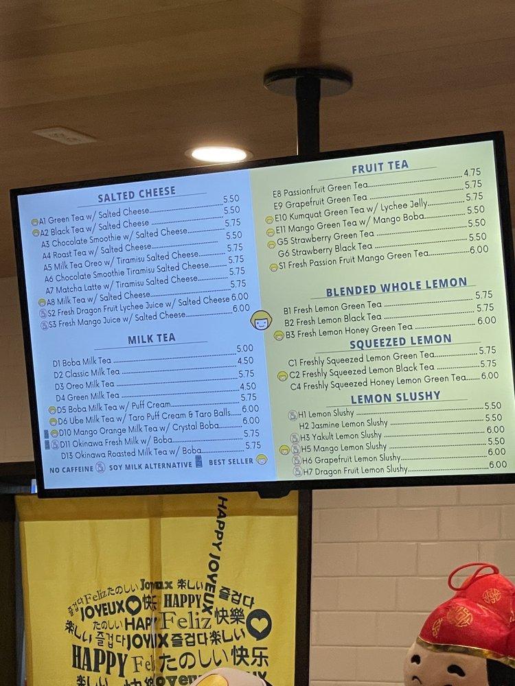 Menu at Happy Lemon pub & bar, Houston