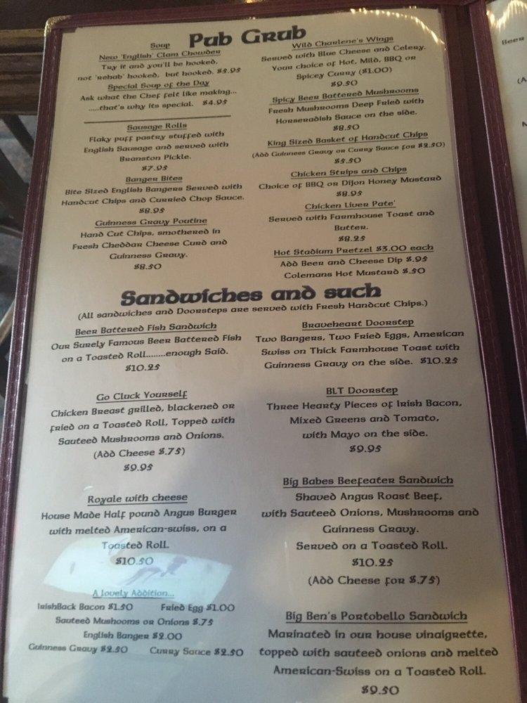 Menu at Kings Head British Pub Sunrise, Sunrise