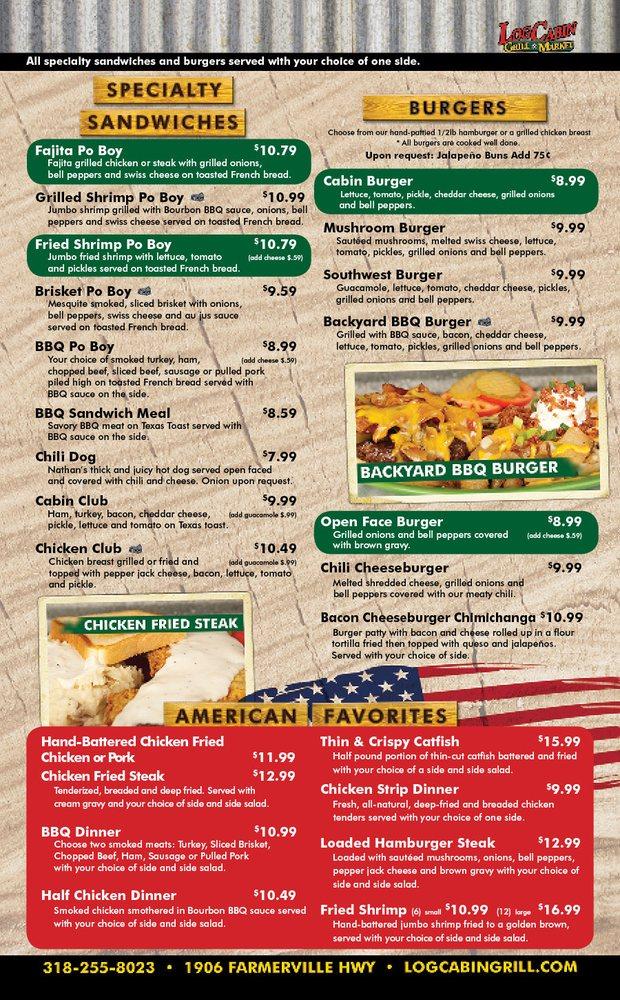 Menu at Log Cabin Grill & Market BBQ, Ruston