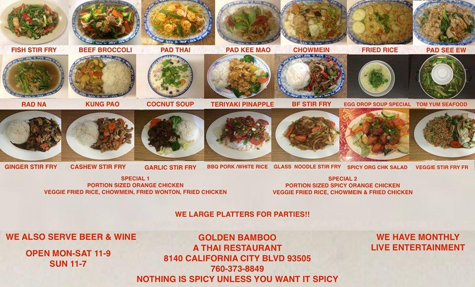 Menu at Golden Bamboo Restaurant, California City