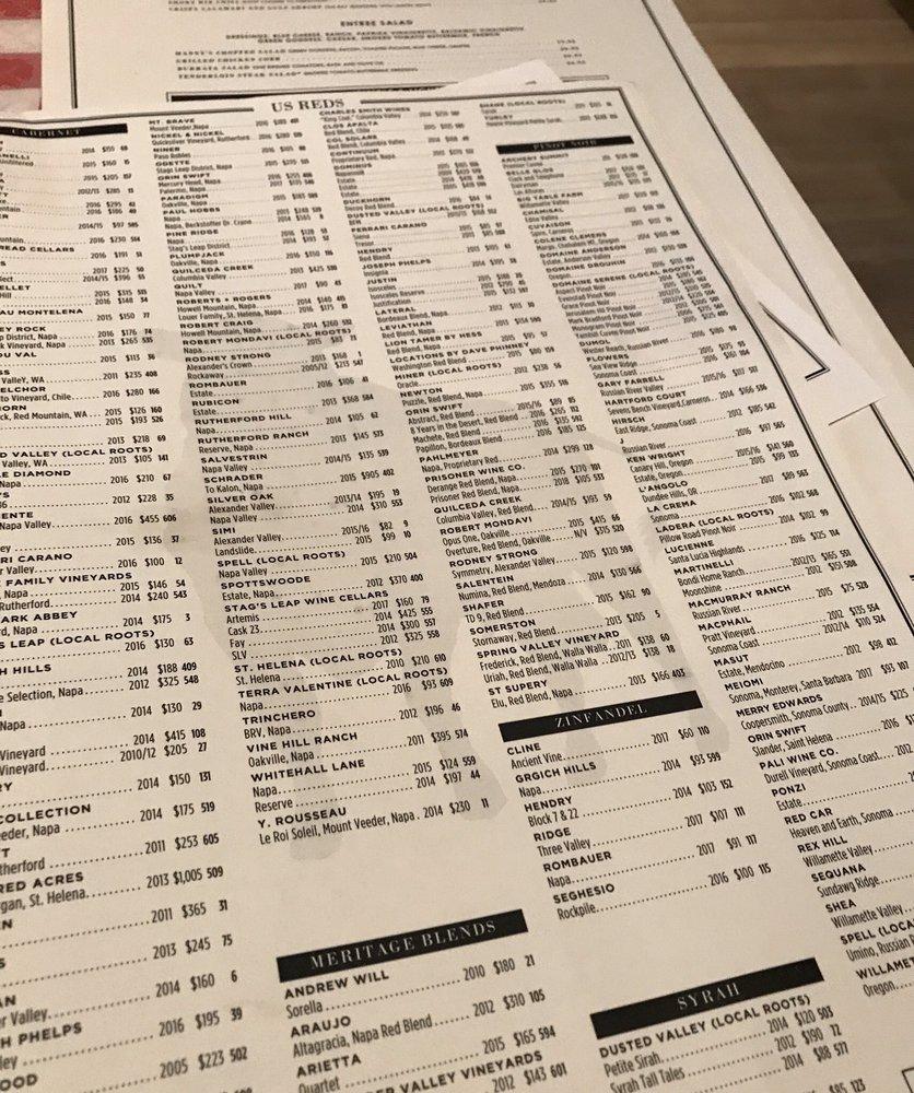 Menu at Manny's Steakhouse, Minneapolis, 825 S Marquette Ave