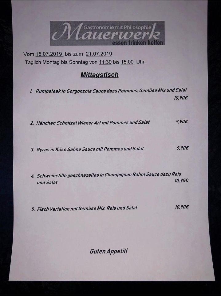 Speisekarte von Mauerwerk Mediterran restaurant, Neuss, Hamtorwall 15-17
