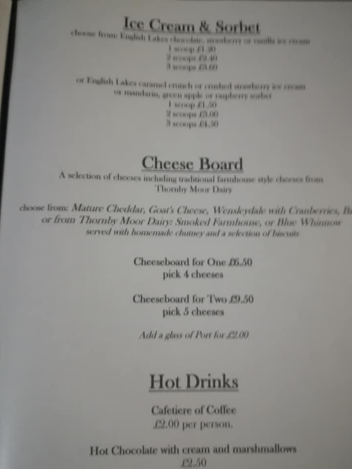 Menu at The Drovers Rest pub & bar, Carlisle, Monkhill