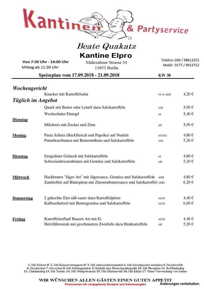Evo Kantine Oberhausen Speisekarte – JEMME