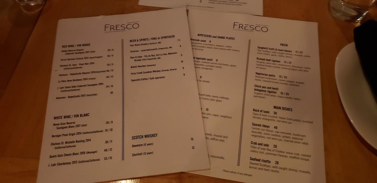 Menu at Fresco Kitchen desserts, Bathurst