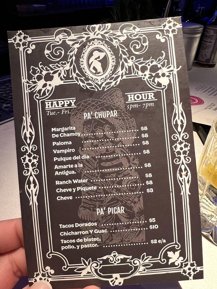 Menu at La Viuda Negra pub & bar, Dallas