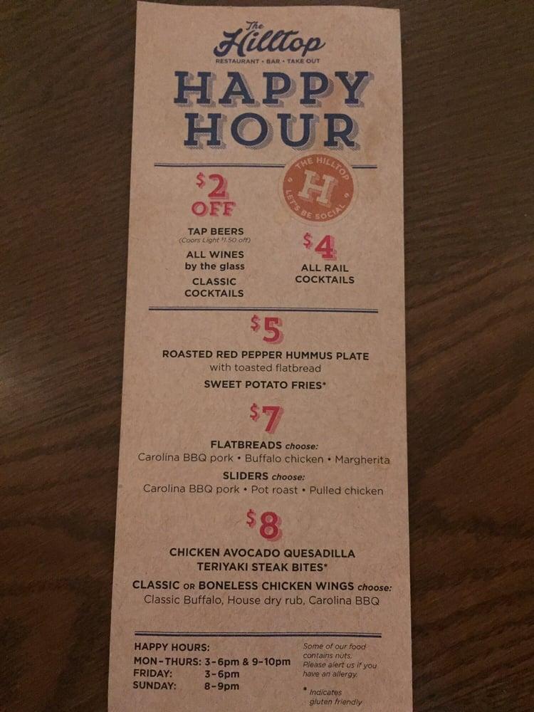 Menu at The Hilltop pub & bar, Edina, Arcadia Ave