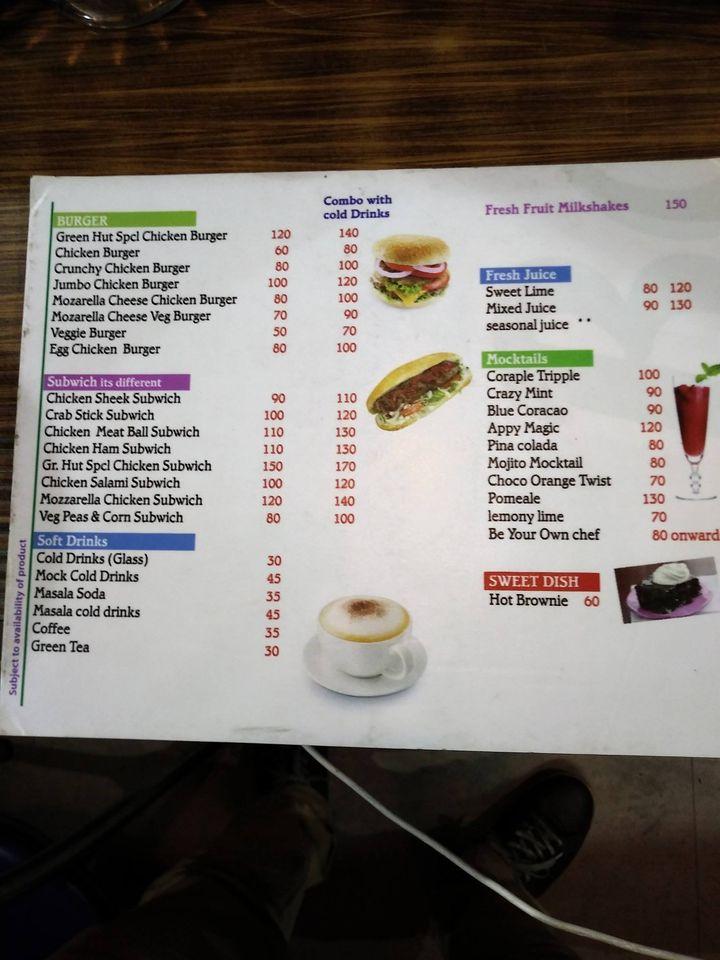 Menu at Green Hut, Kalyani, B8/3 (CA