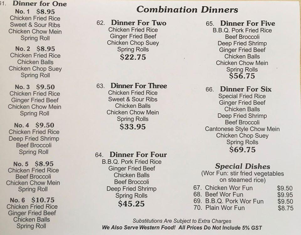 Menu at Mega Restaurant & Convenience Store, Wetaskiwin