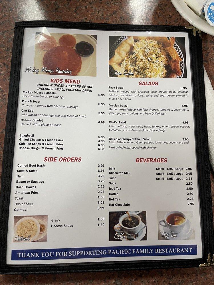 Menu at Pacific Family Restaurant, Pacific