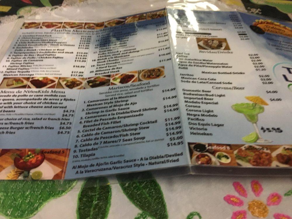 Menu at Taco Lindo restaurant, Naples, Santa Barbara Blvd