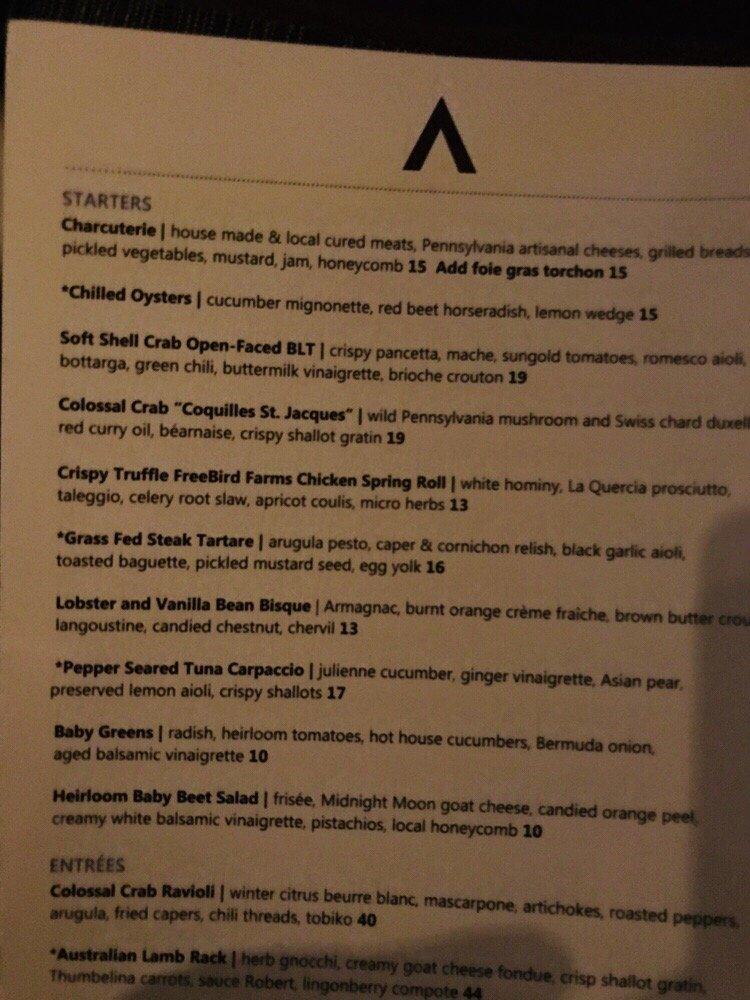 Menu at Altius pub & bar, Pittsburgh