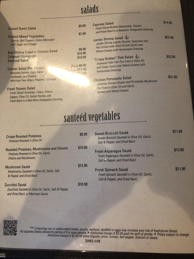 Menu at Assaggio Hawaii Kai restaurant, Honolulu, Kalanianaʻole Hwy