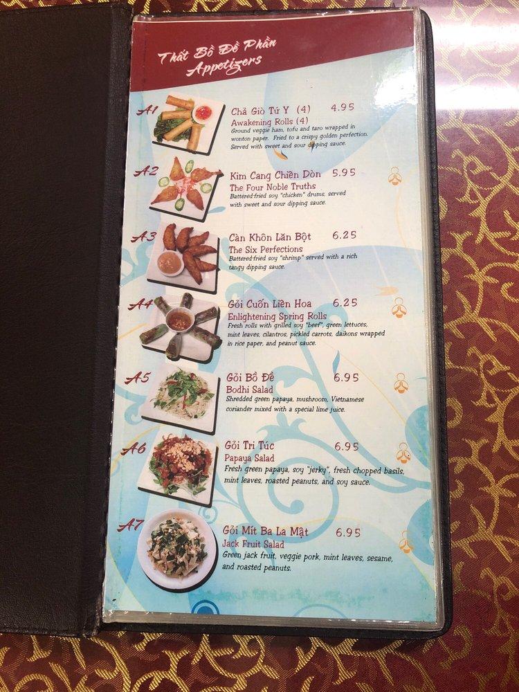 Menu at Bodhi Bowl restaurant, Sacramento