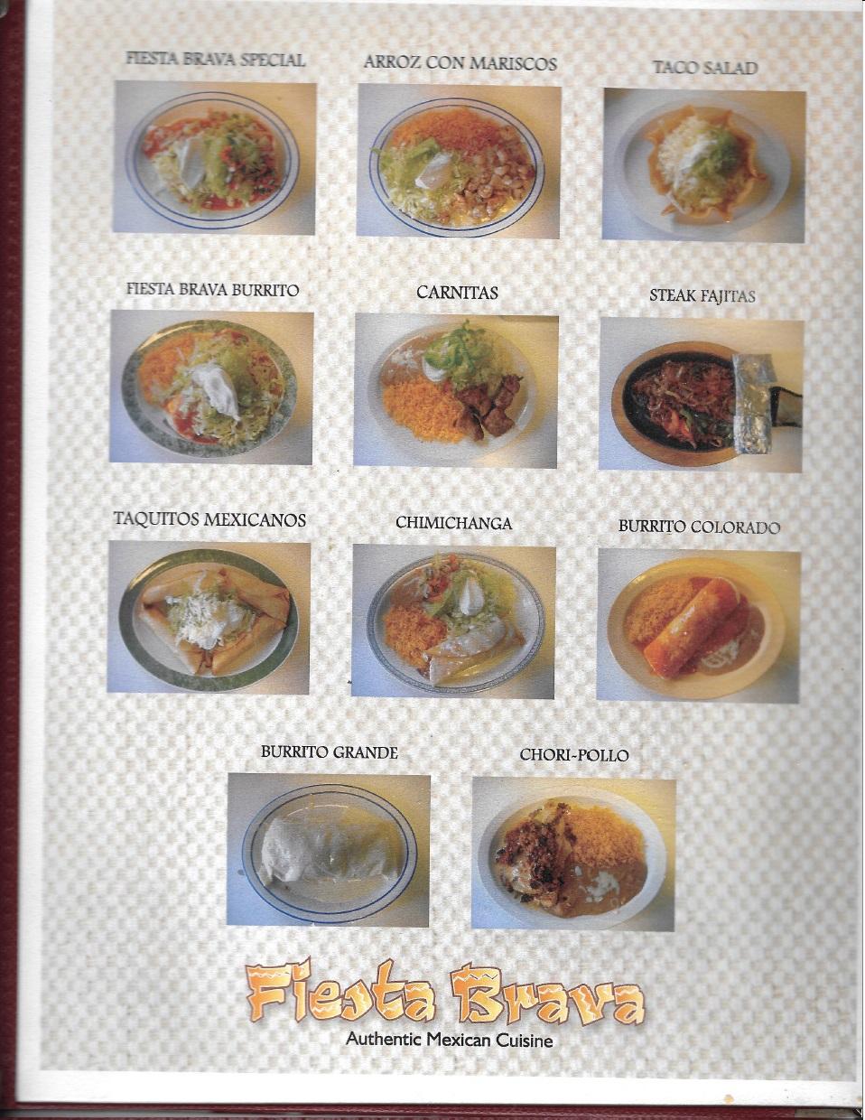Menu at Fiesta Brava restaurant, Highland, IL-143