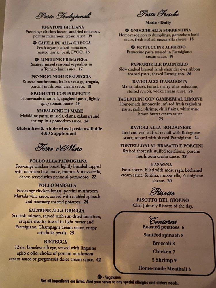 Menu at Il Sole La Nuova Cucina pizzeria, Rancho Santa Margarita