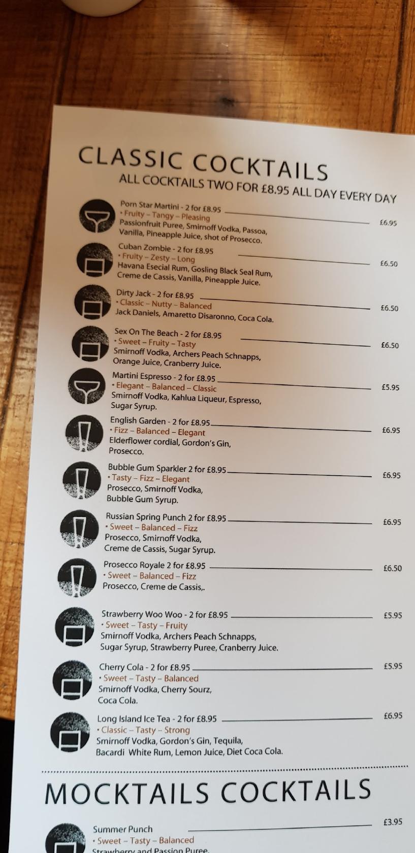 Menu at The Blue Bell pub & bar, Warrington