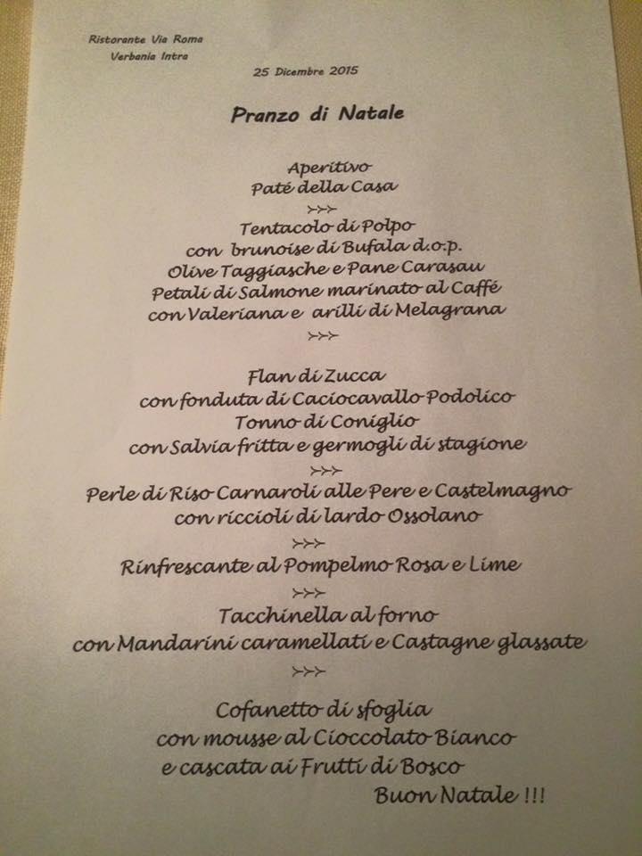 Menu da Ristorante Via Roma, Intra