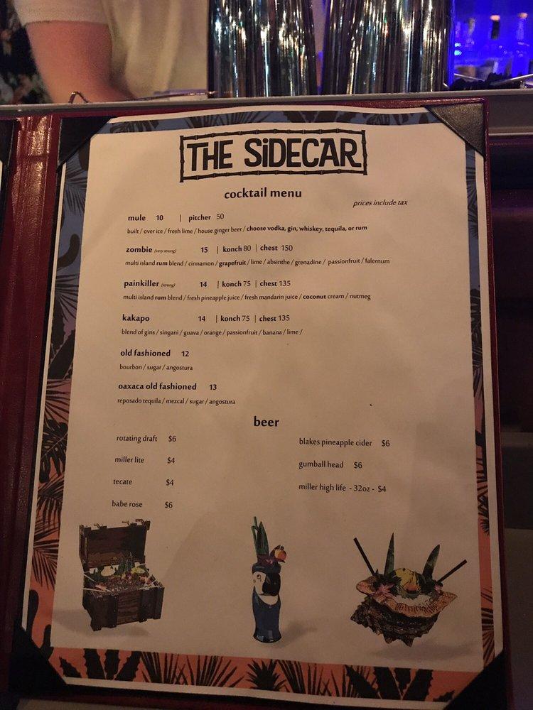 Menu at The Sidecar pub & bar, Fort Wayne