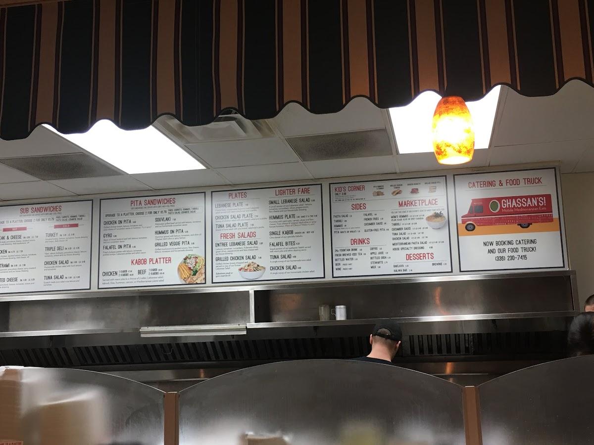 Menu at Ghassan's Fresh Mediterranean Eats restaurant, Greensboro ...