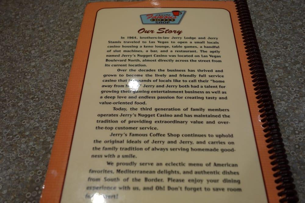 Menu at Jerry's Nugget Casino cafe, North Las Vegas