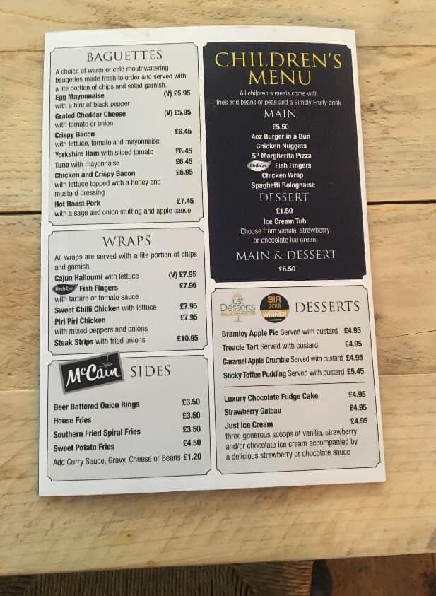 Menu at Mutiny pub & bar, Scarborough