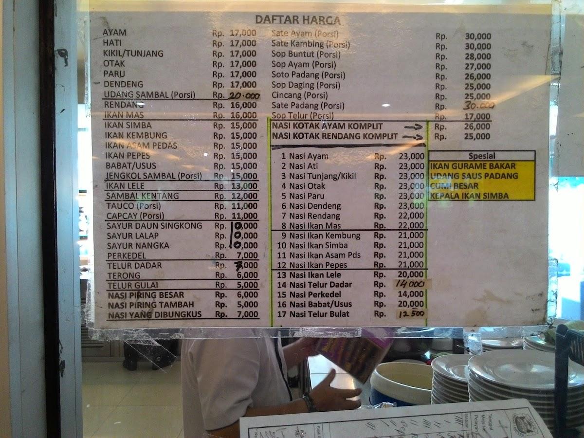 Menu at Sate Padang Begadang restaurant, Bandar Lampung, Jl. Diponegoro ...