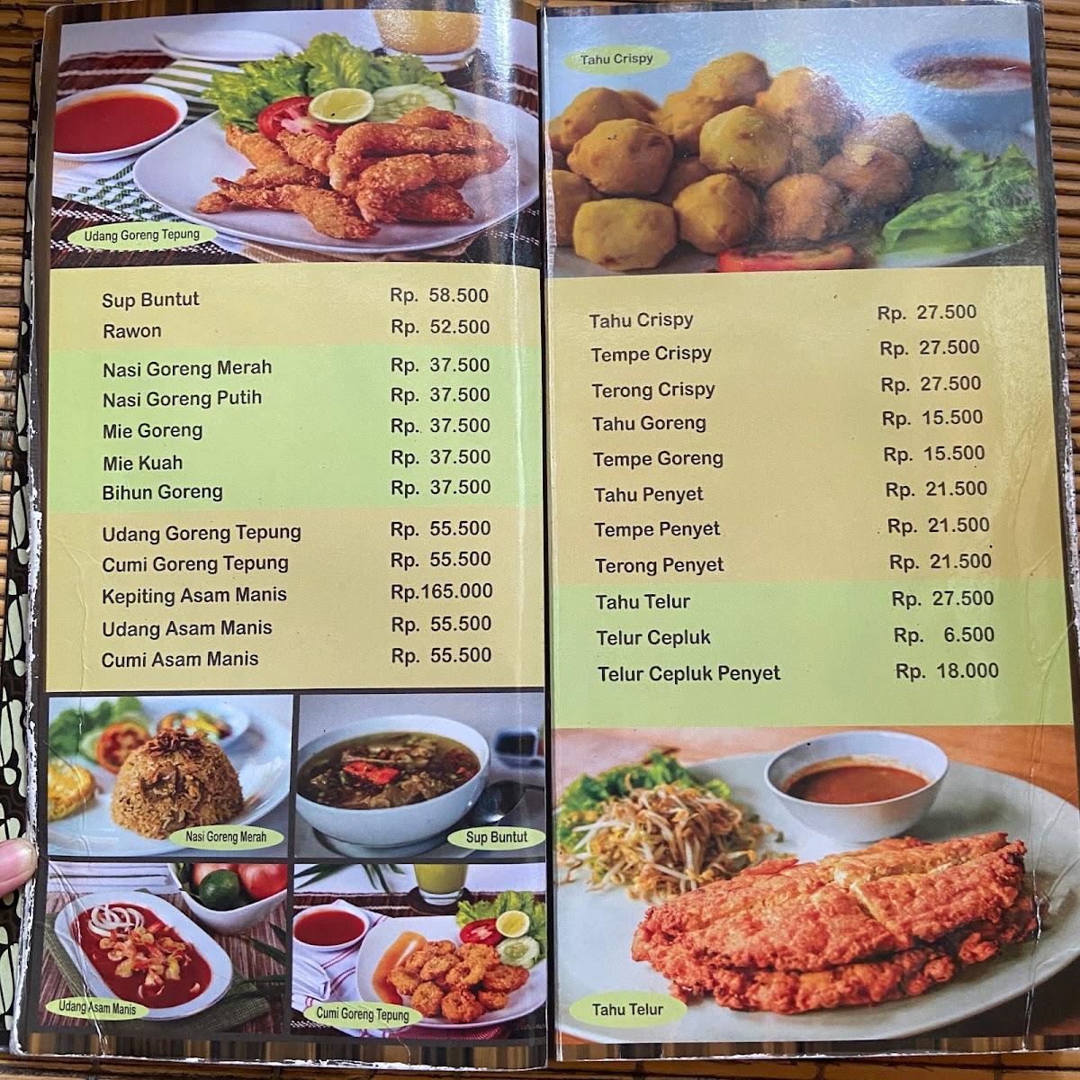 Menu at Warung Lesehan Kebon Pring restaurant, Indonesia