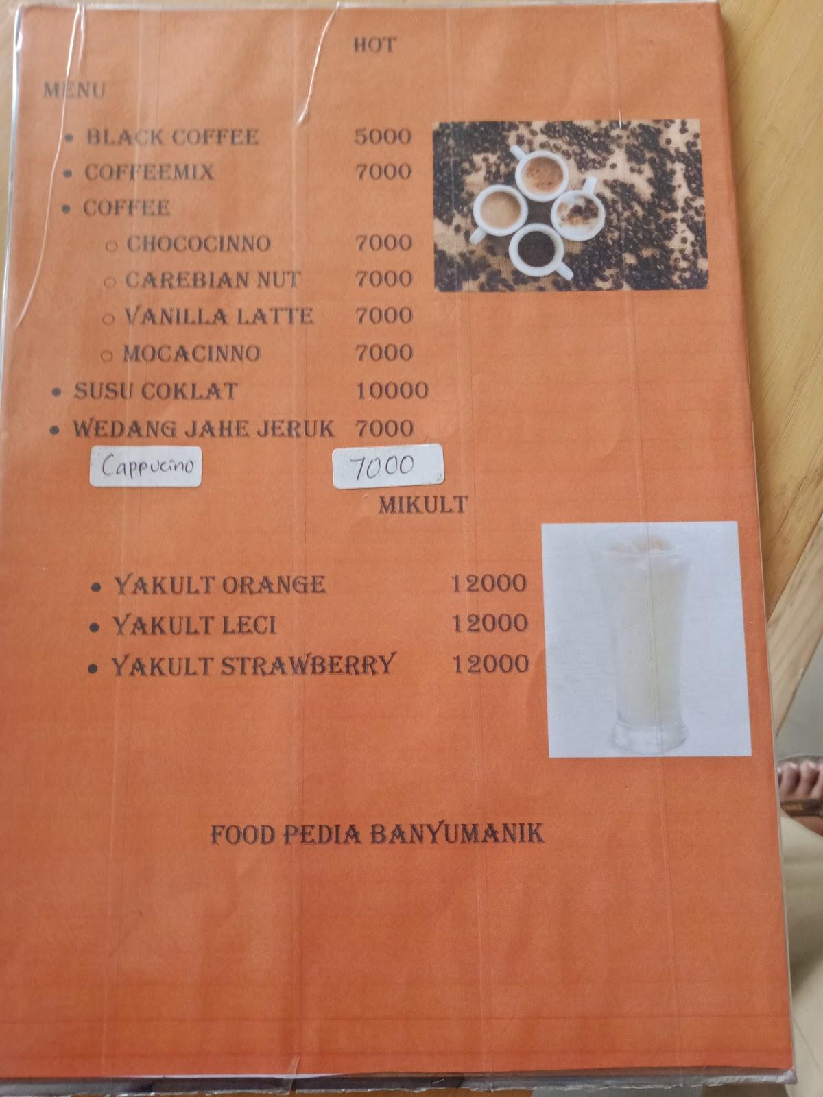 Menu at Foodpedia Banyumanik restaurant, Semarang