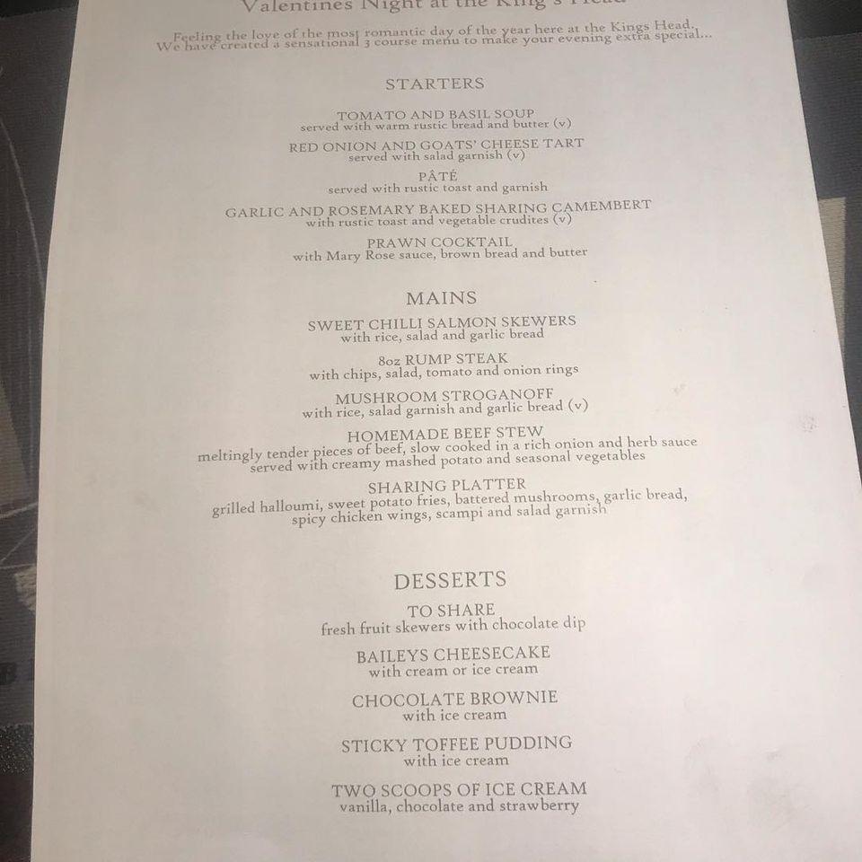 Menu at Kings Head pub & bar, Hythe
