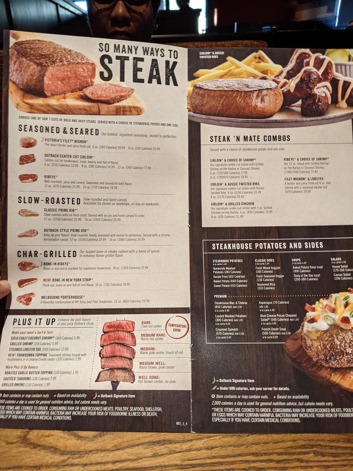 Menu at Outback Steakhouse, Parma, Ridge Rd