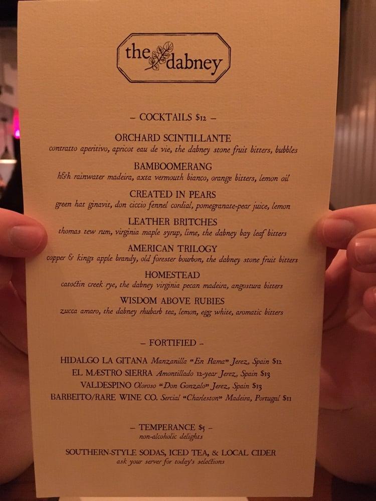 Menu at The Dabney pub & bar, Washington