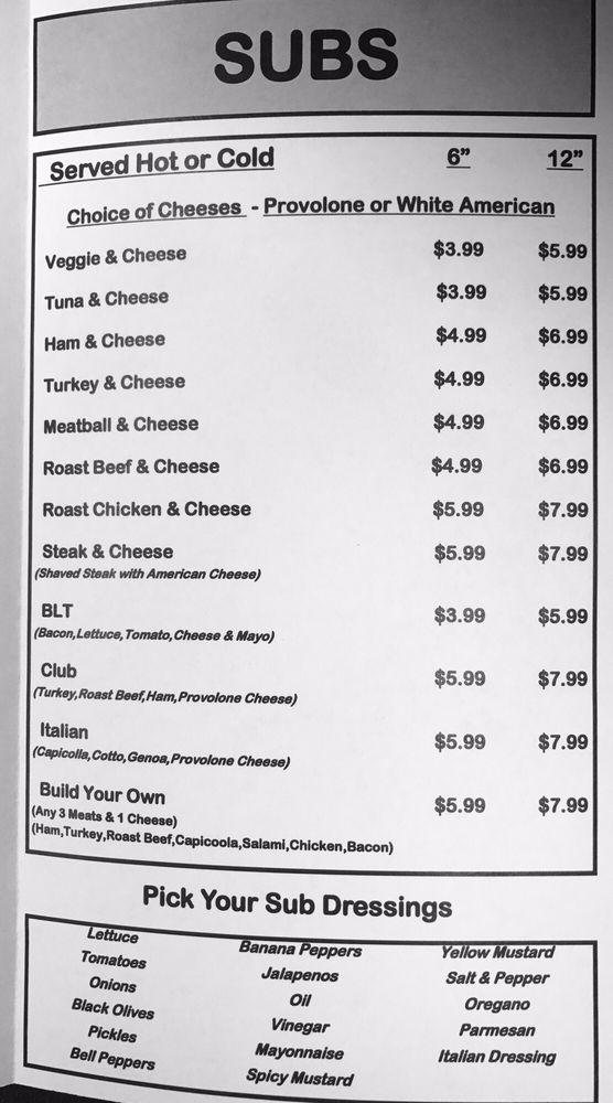 Menu at Crico's Pizza & Subs pizzeria, Gulf Shores