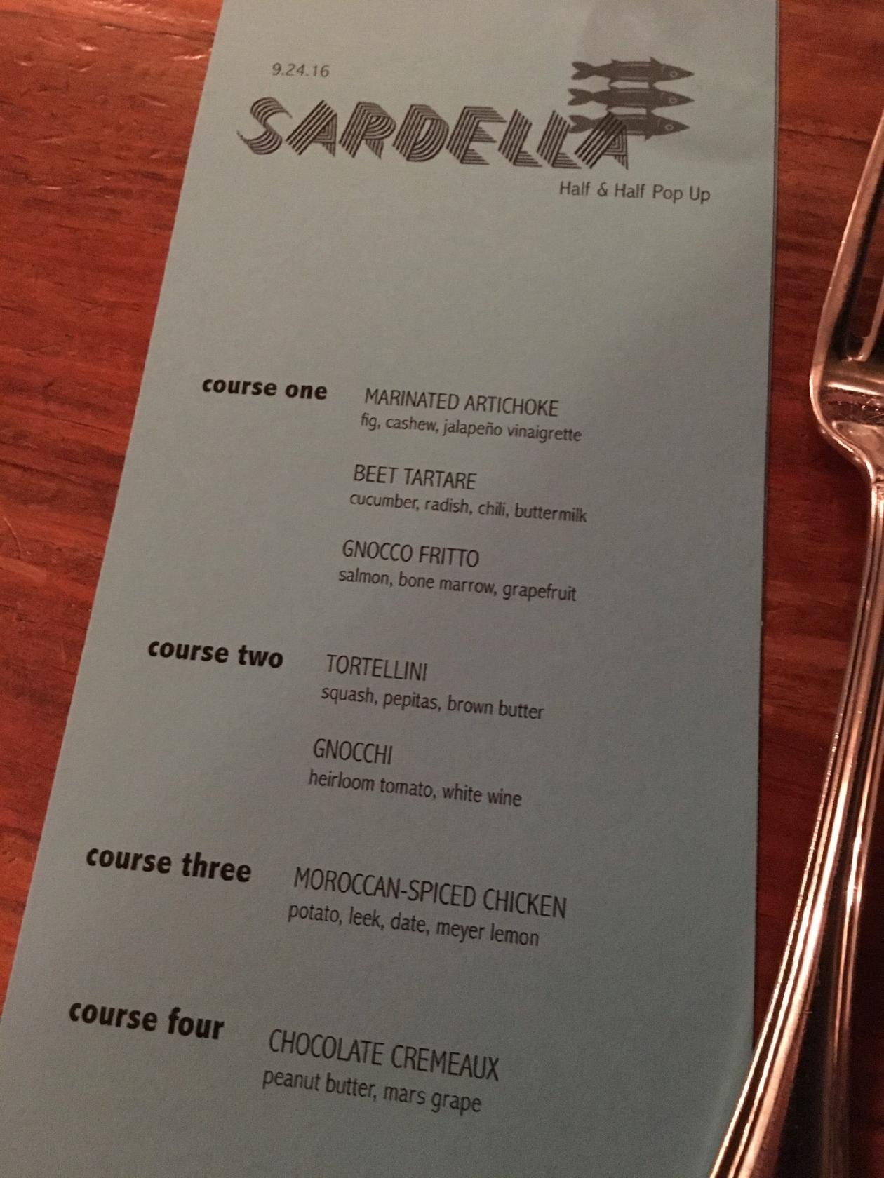 Menu at Half & Half cafe, Clayton
