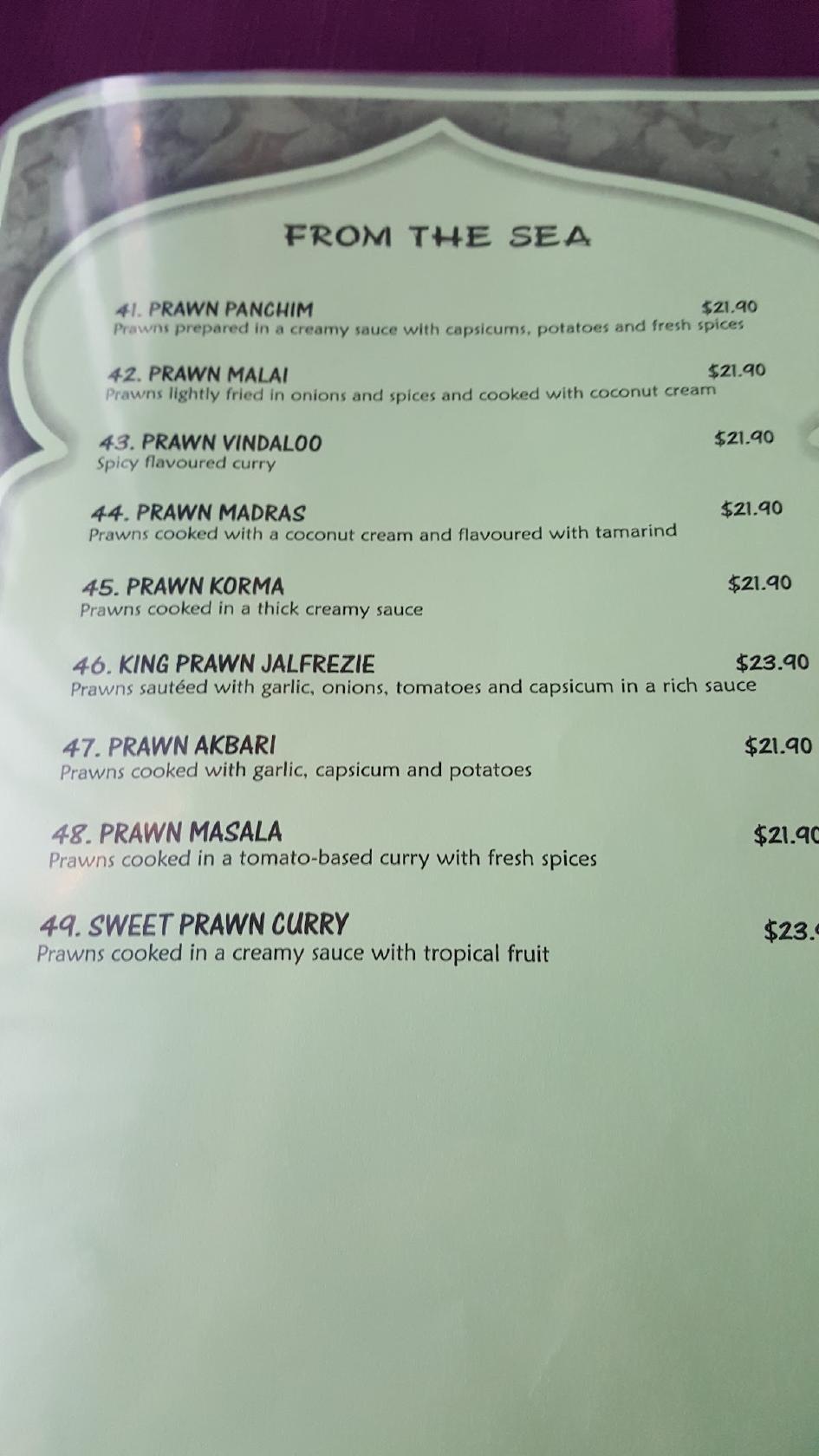 Menu at Indian Curry Bazaar & Take Away restaurant, Avoca